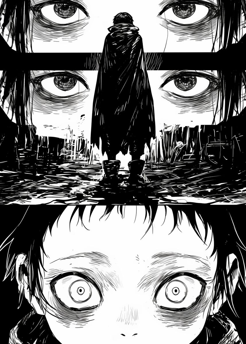 'Manga Panel - Fearful Eyes' Poster, picture, metal print, paint by ...