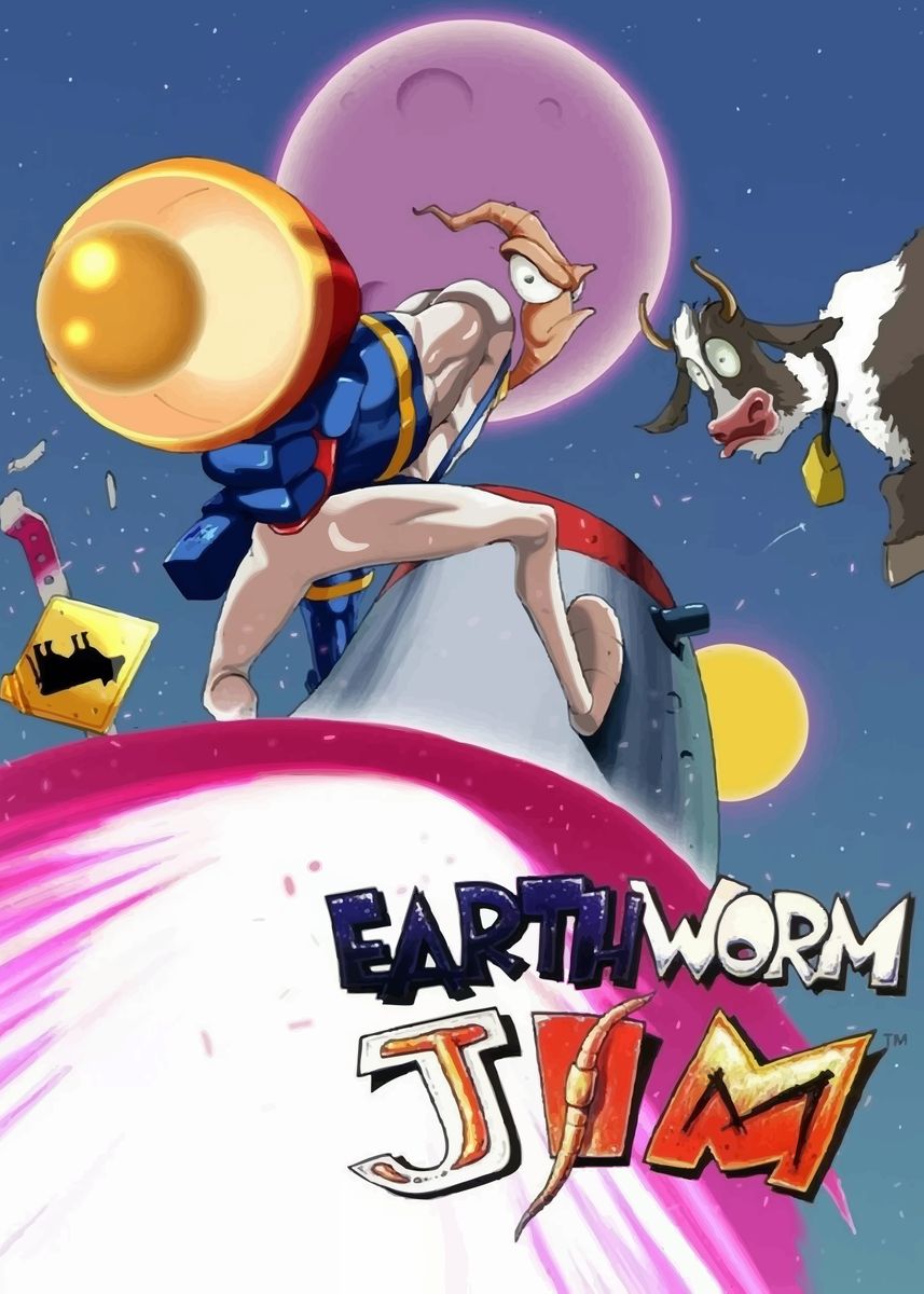 'Earthworm Jim Game Art' Poster, picture, metal print, paint by waloopa ...