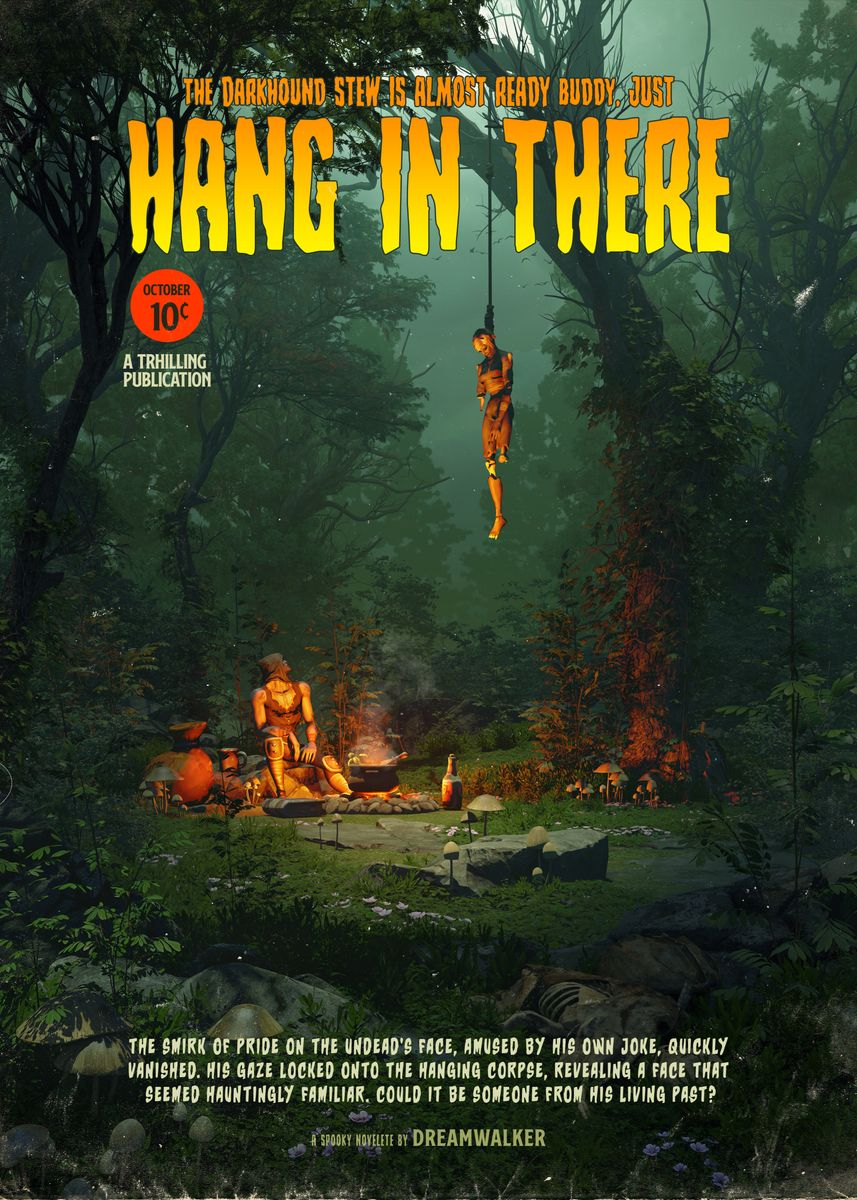 'Hang In There Horror Comic' Poster, picture, metal print, paint by ...
