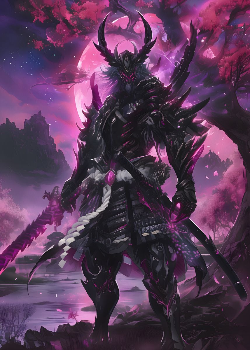 'Dark Samurai Warrior' Poster, picture, metal print, paint by ...