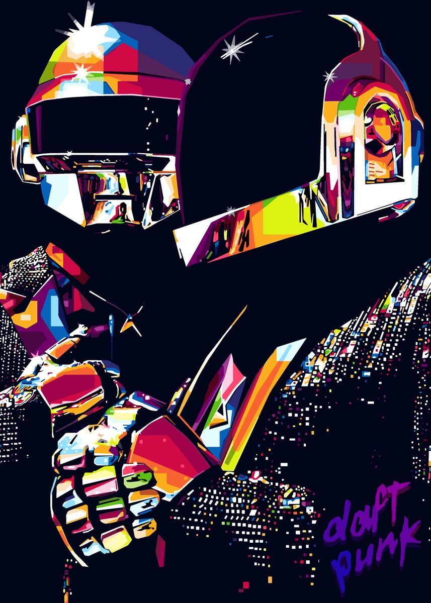 'Daft Punk Pop Art' Poster, picture, metal print, paint by VisionPrint ...