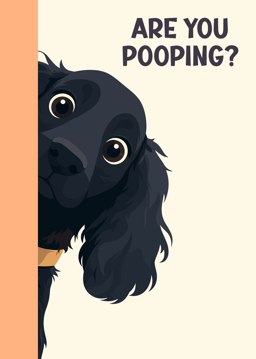 'Cocker Spaniel Peeking' Poster, picture, metal print, paint by Masaki ...
