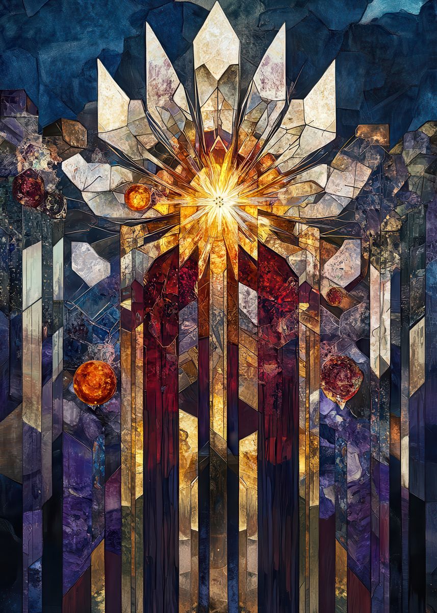 'Cosmic Stained Glass' Poster, picture, metal print, paint by Alex F ...