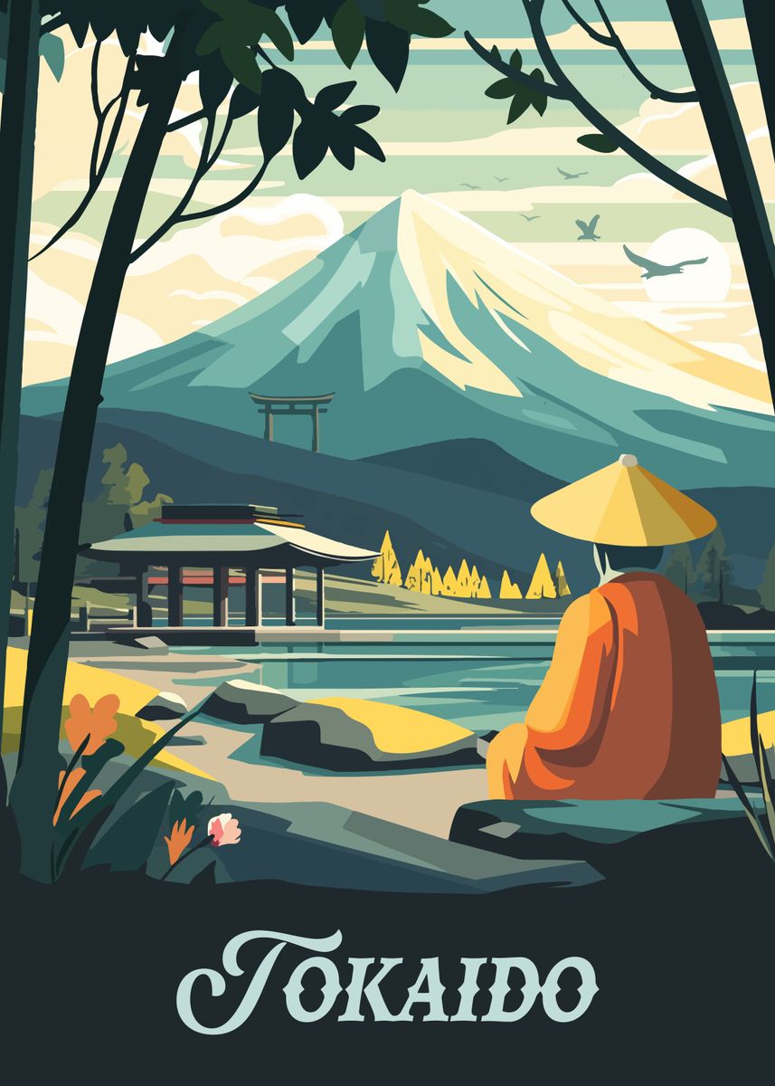 'Tokaido Board Game Inspired Illustration Poster ' Poster, picture ...