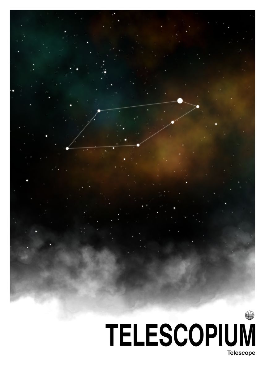 'Telescopium Constellation' Poster, picture, metal print, paint by Creatify Publishing | Displate