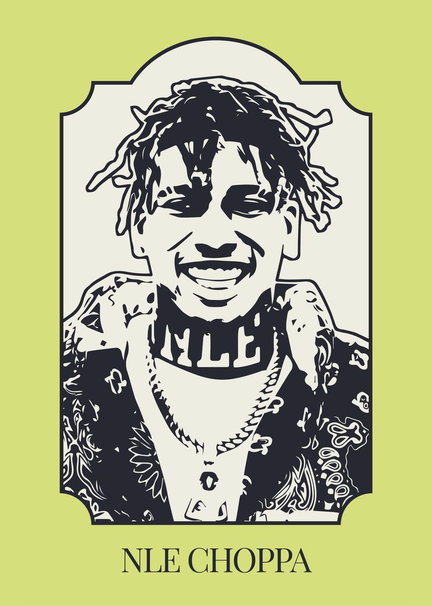 'NLE Choppa Portrait' Poster, picture, metal print, paint by DE Maps ...