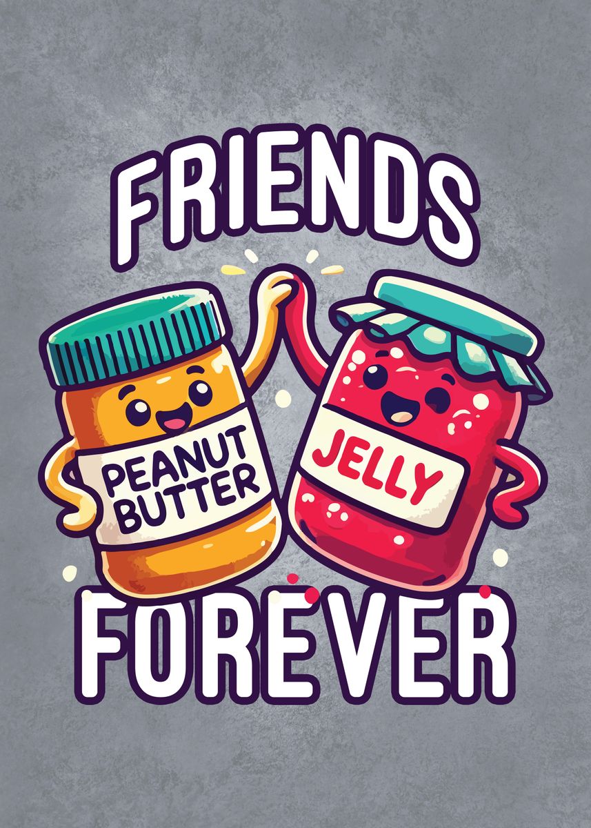 'Friends Forever Peanut Butter & Jelly' Poster, picture, metal print ...