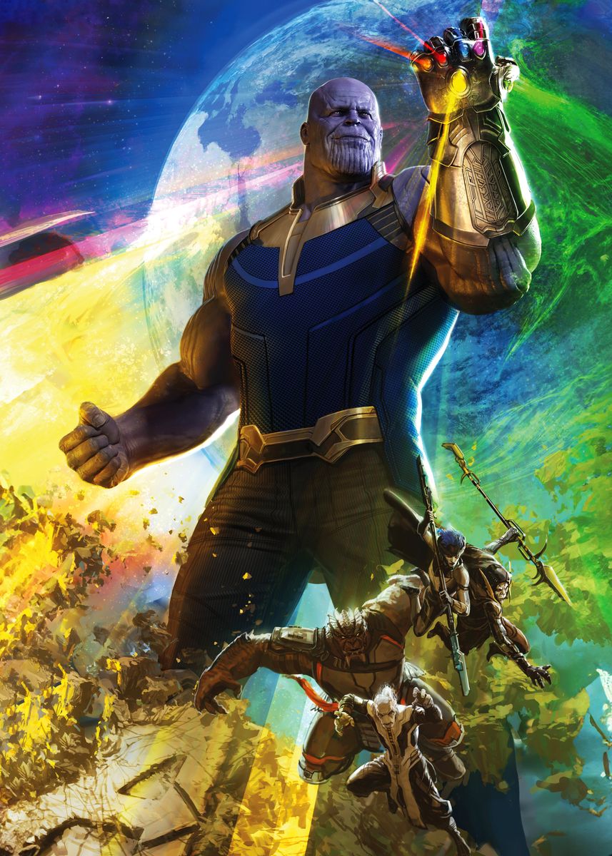 'Thanos Infinity Gauntlet' Poster, picture, metal print, paint by ...