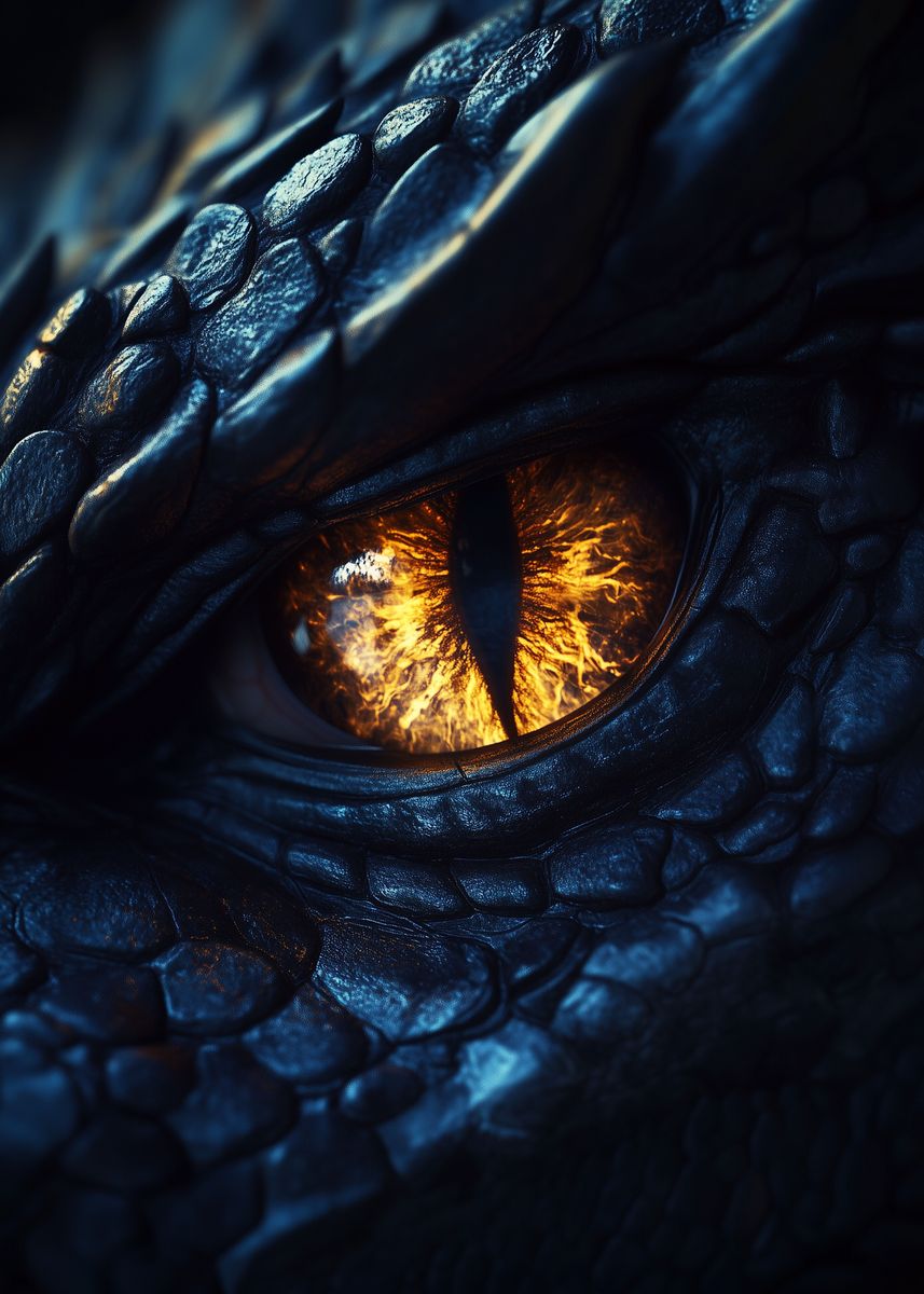 'Dragon Eye Close-Up' Poster, picture, metal print, paint by Luna Echo ...