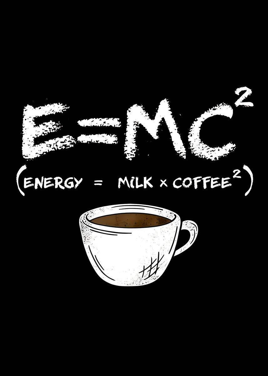 'Coffee Energy Equation' Poster, picture, metal print, paint by ...