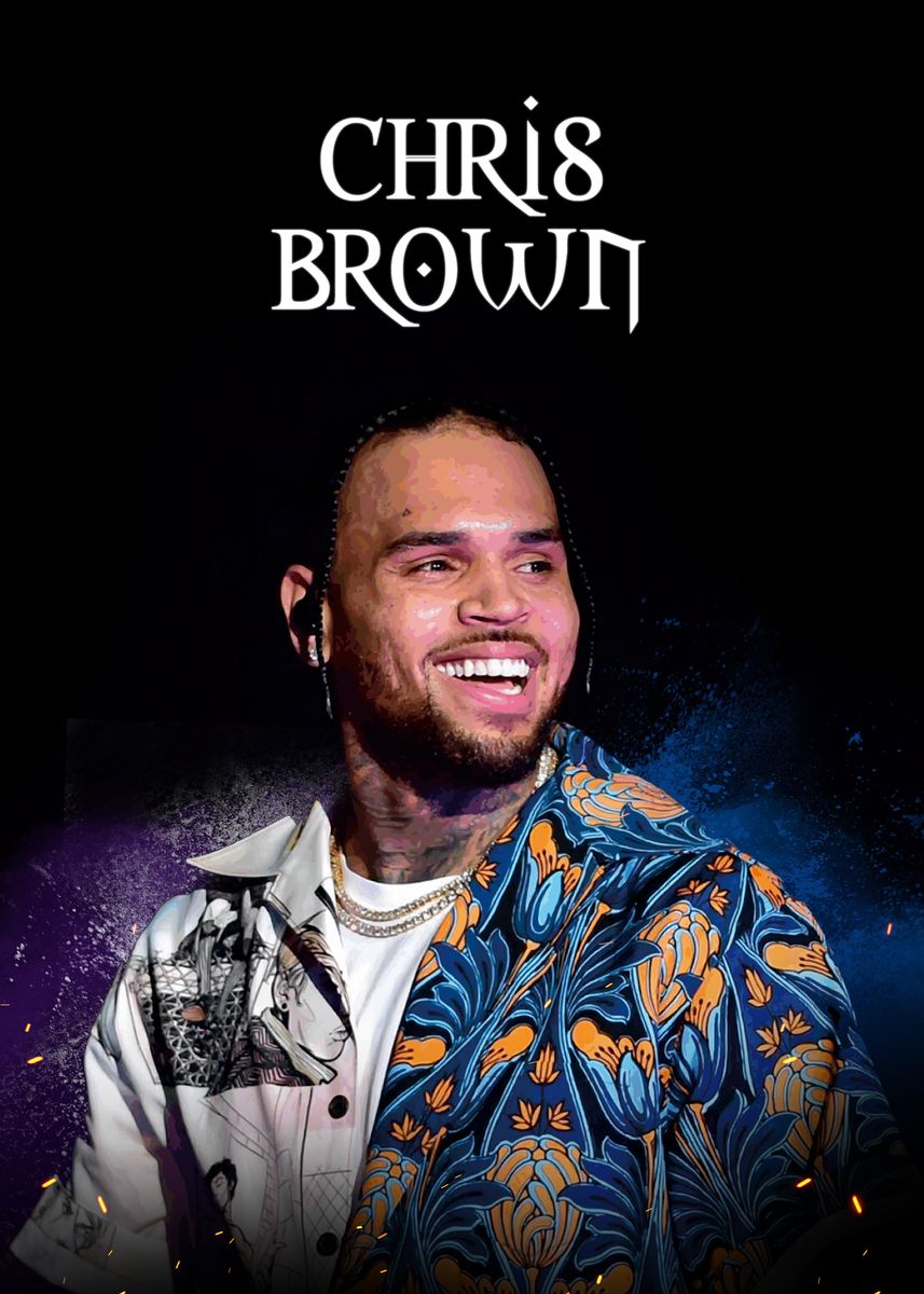'Chris Brown' Poster, picture, metal print, paint by Micho Abstract ...