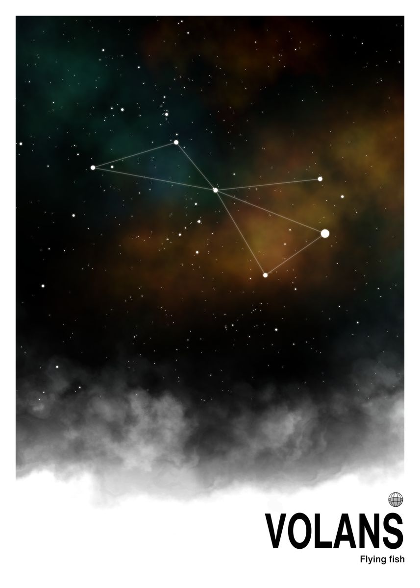 'Volans Constellation Print' Poster, picture, metal print, paint by ...