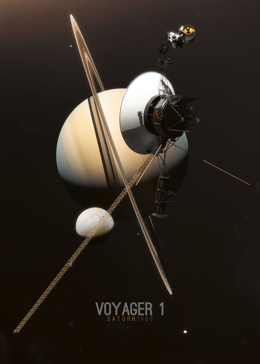 'Voyager 1 - Saturn 1980' Poster, picture, metal print, paint by Tobias ...