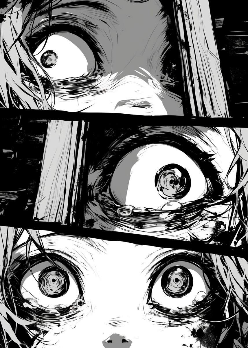 'Anime Eyes of Terror' Poster, picture, metal print, paint by Sumi ...