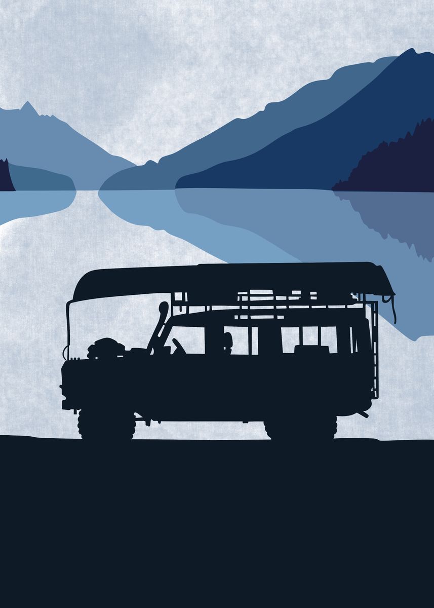 'Silhouette of a 4x4' Poster, picture, metal print, paint by lisa fit ...