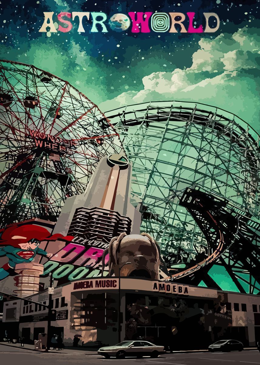 'Astroworld Album Cover' Poster, picture, metal print, paint by felix ...