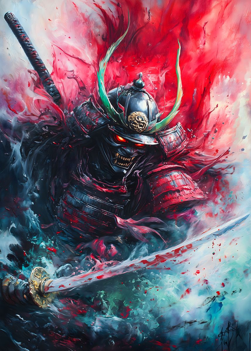 'Samurai Warrior Art' Poster, picture, metal print, paint by ...