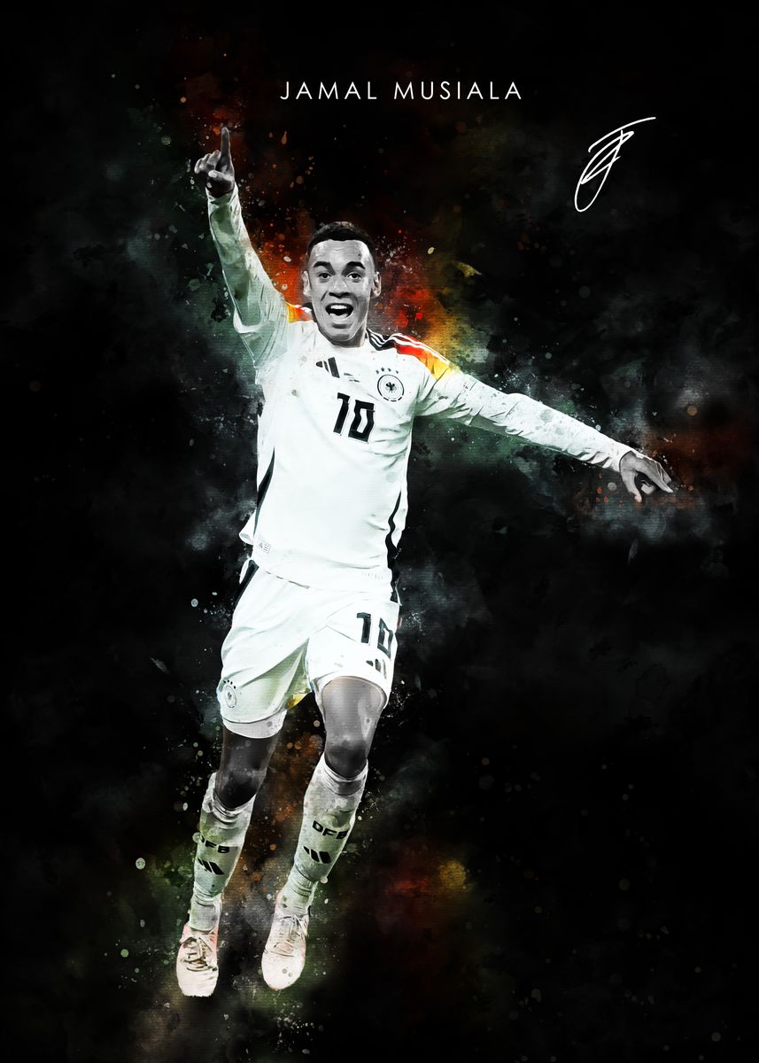'Jamal Musiala Soccer Art' Poster, picture, metal print, paint by HANA ...