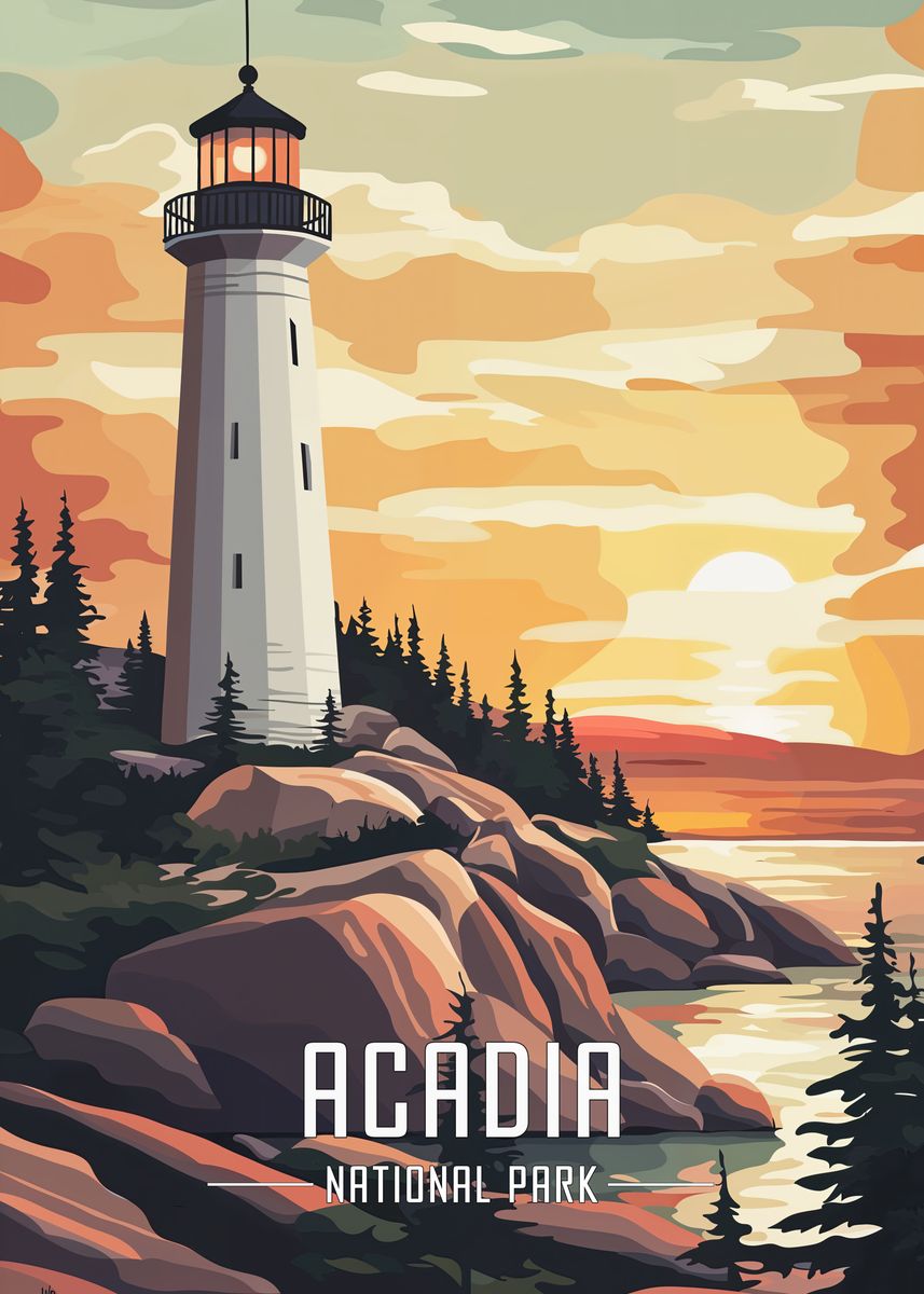 'Acadia National Park Poster' Poster, picture, metal print, paint by ...