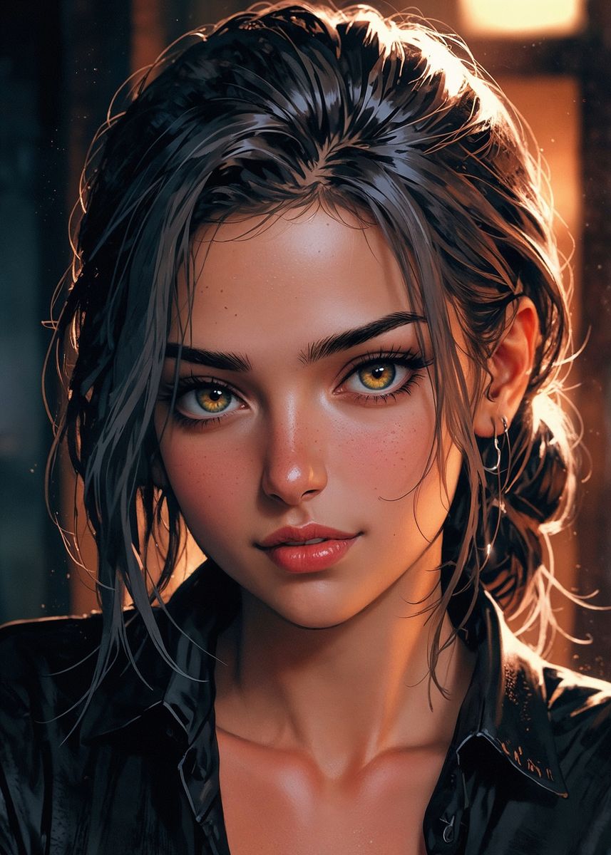 'Digital Portrait of a Woman' Poster, picture, metal print, paint by ...