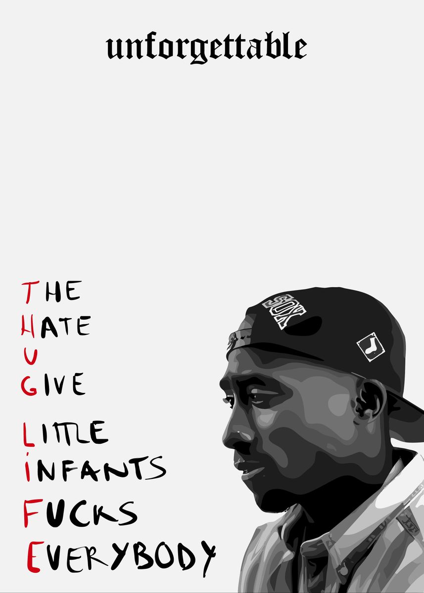 'Tupac Shakur 2pac Rapper' Poster, picture, metal print, paint by Elg ...