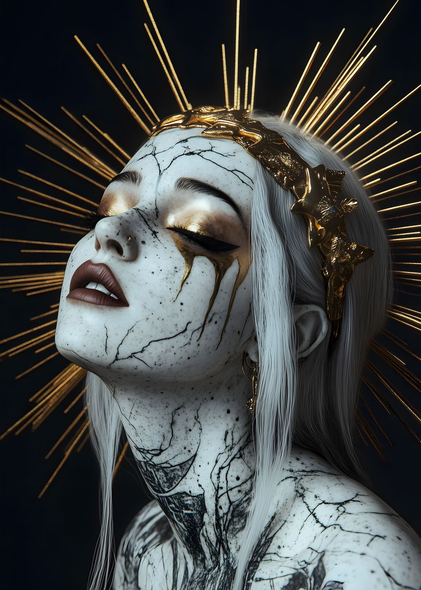 'Golden Halo Portrait' Poster, picture, metal print, paint by ...