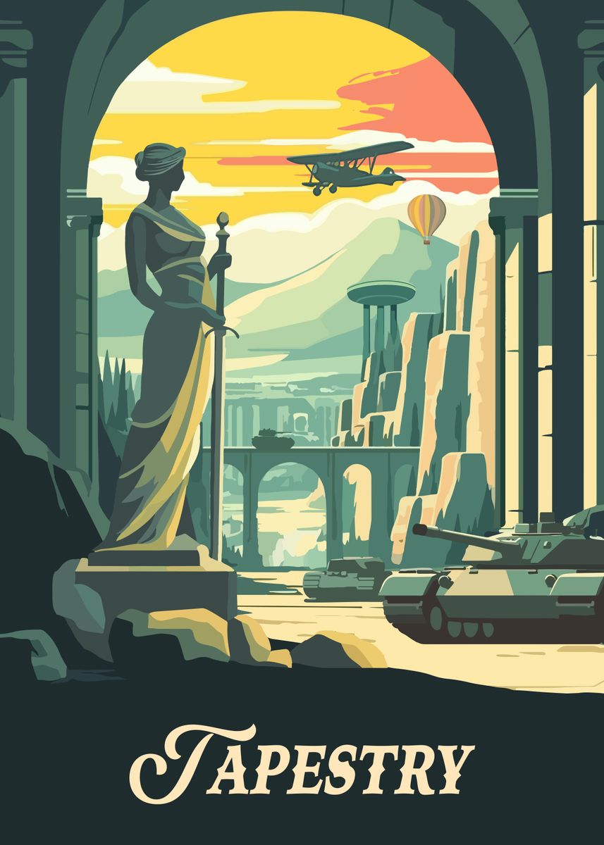 'Tapestry Board Game Inspired Illustration Poster' Poster, picture ...