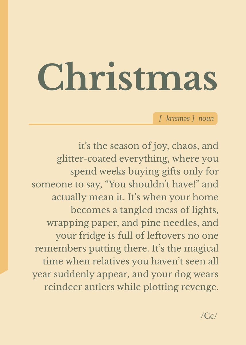 'The true Christmas Definition' Poster, picture, metal print, paint by ...
