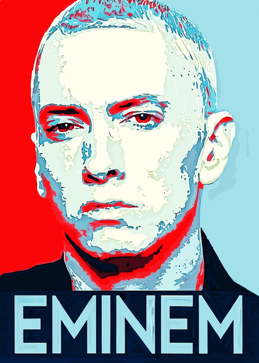 'Eminem Rapper' Poster, picture, metal print, paint by BLACKISTE | Displate