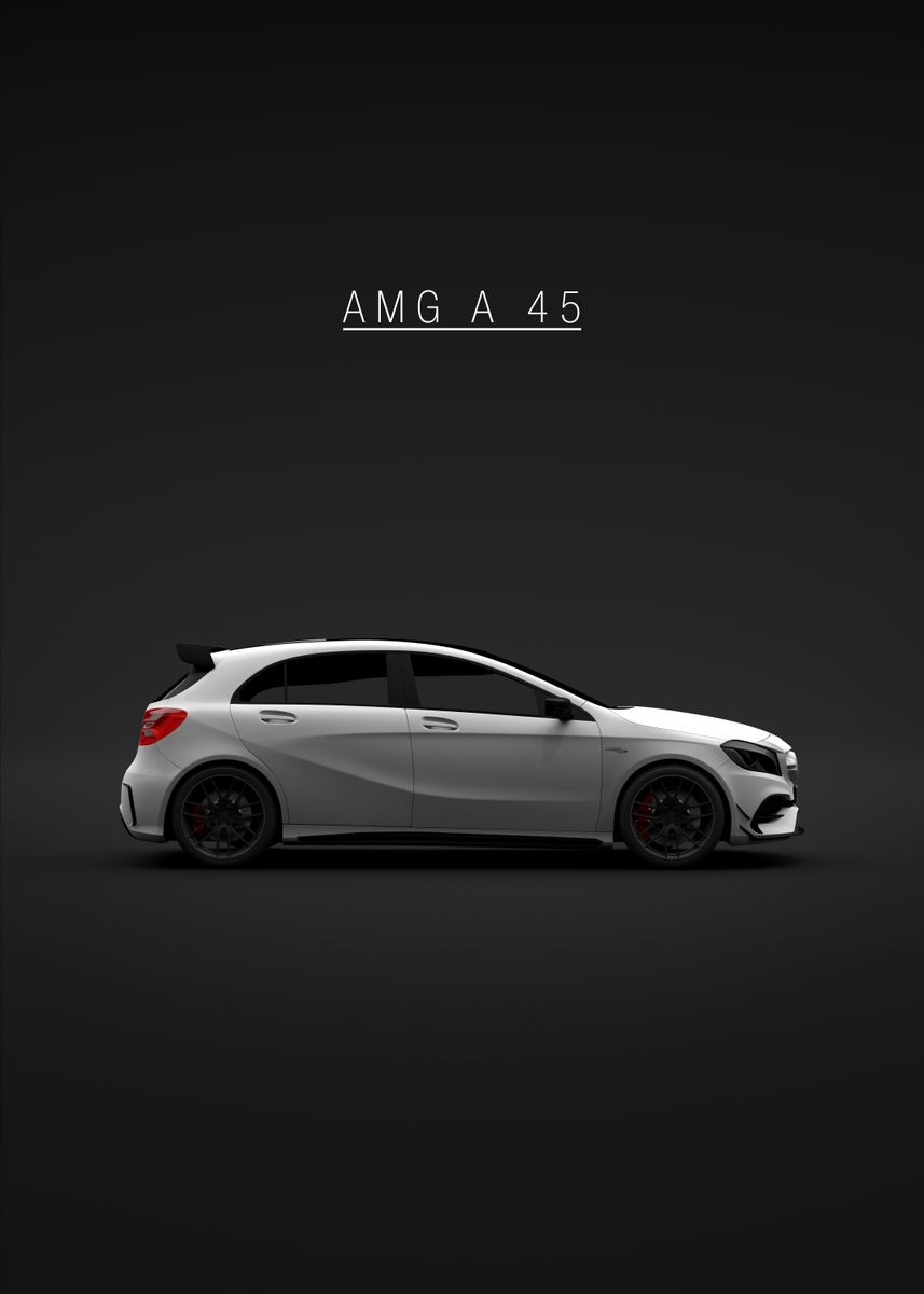 'Mercedes A45 AMG 2017 - White' Poster, picture, metal print, paint by ...