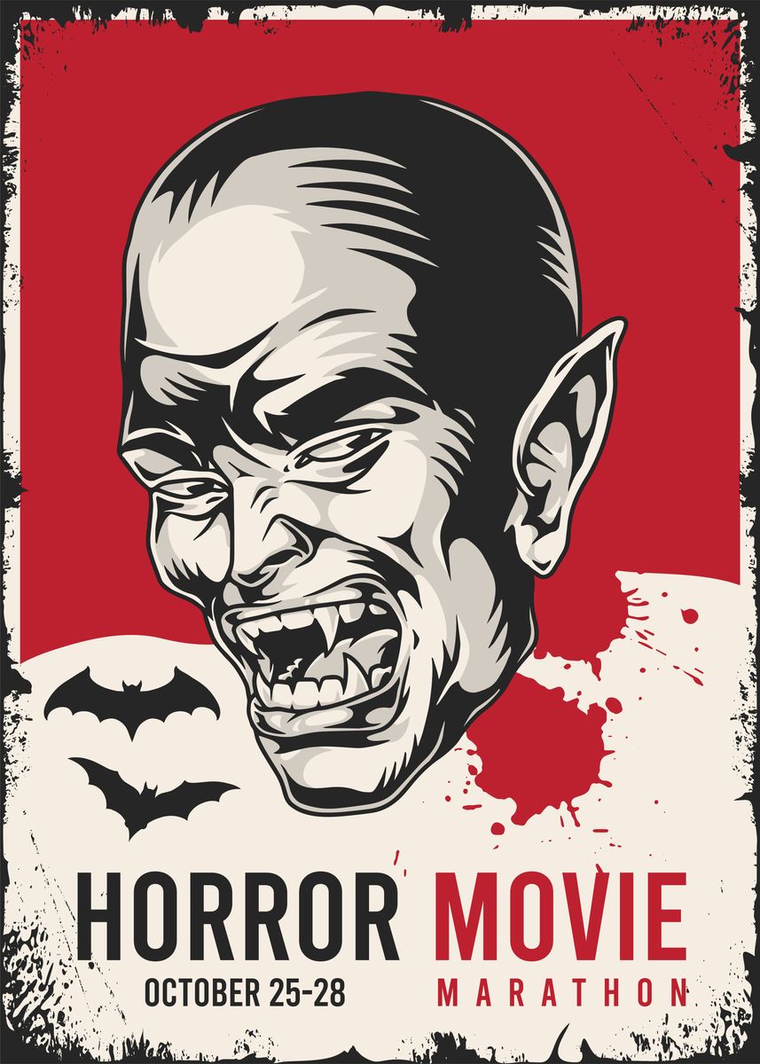'Horror Movie Marathon Poster' Poster, picture, metal print, paint by ...