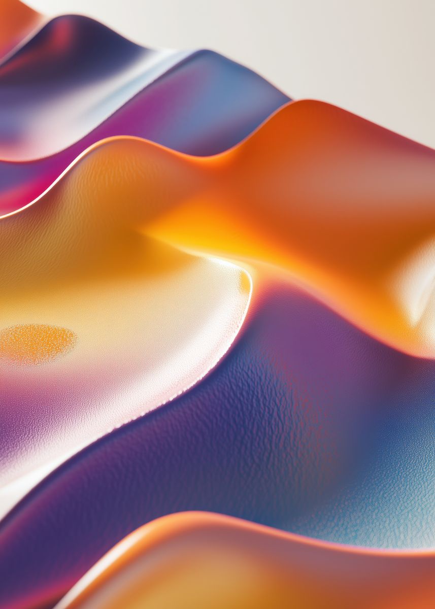 'Abstract Gradient Waves' Poster, picture, metal print, paint by Rawbin ...