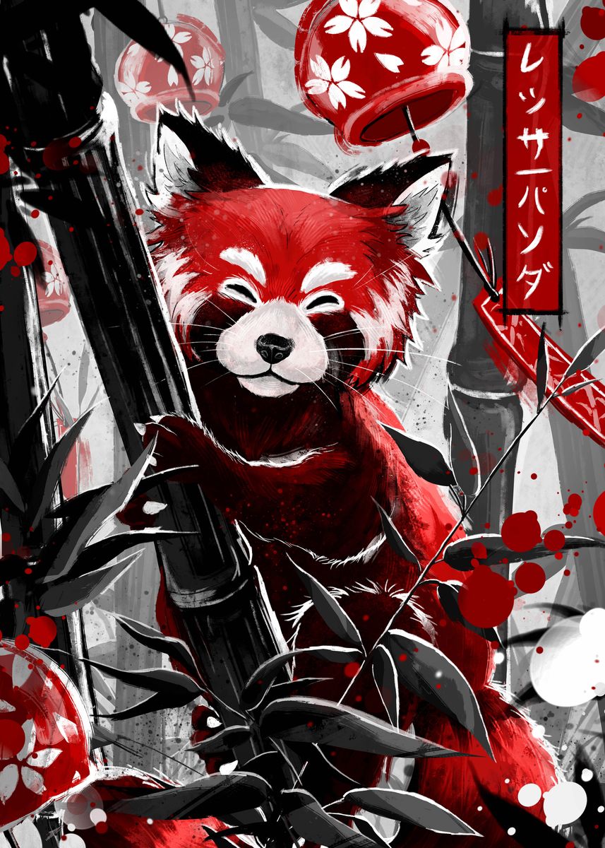 'Guardian of the Emerald Forest - Red Panda' Poster, picture, metal ...