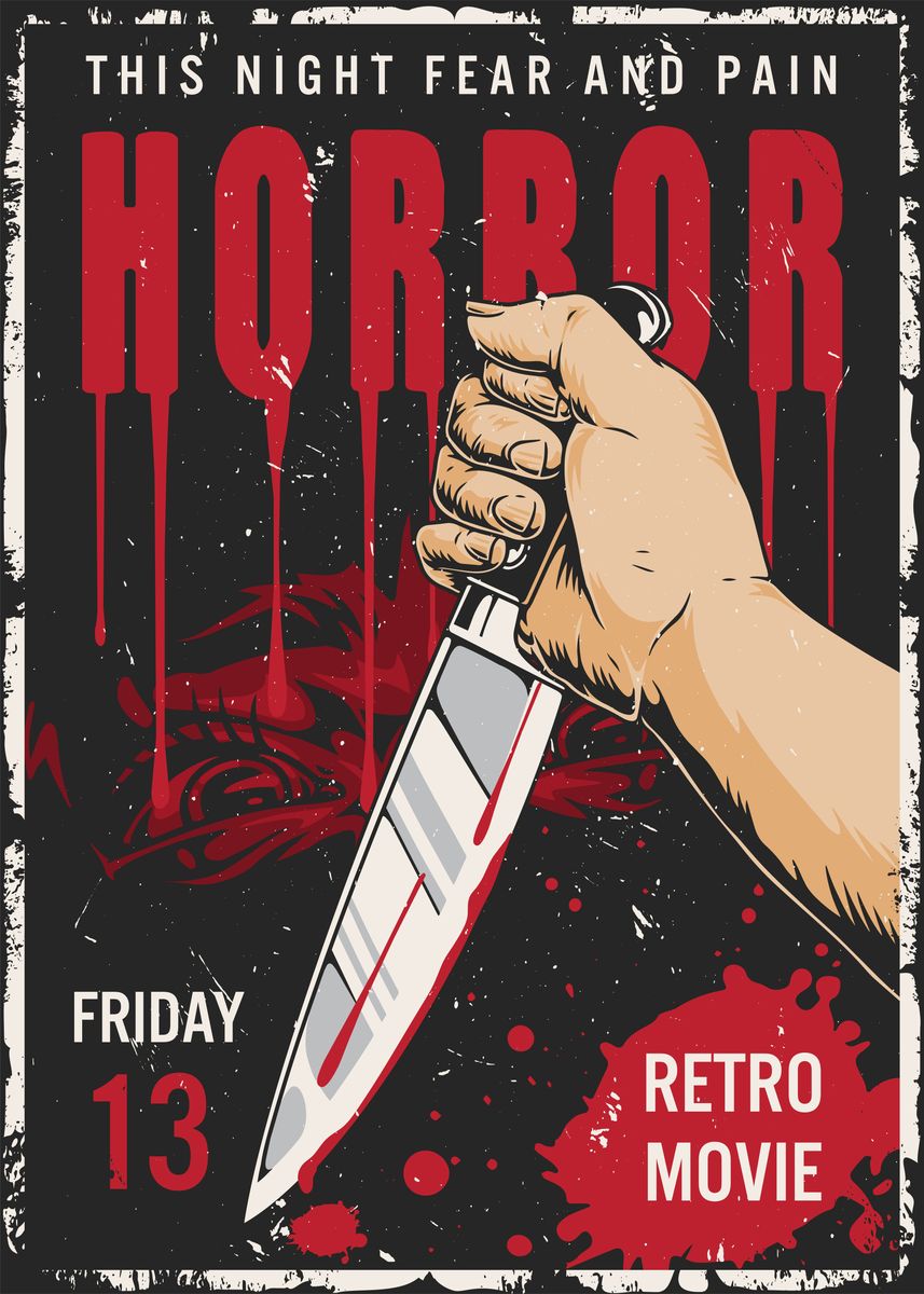 'Horror Movie Poster' Poster, picture, metal print, paint by dkDesign ...