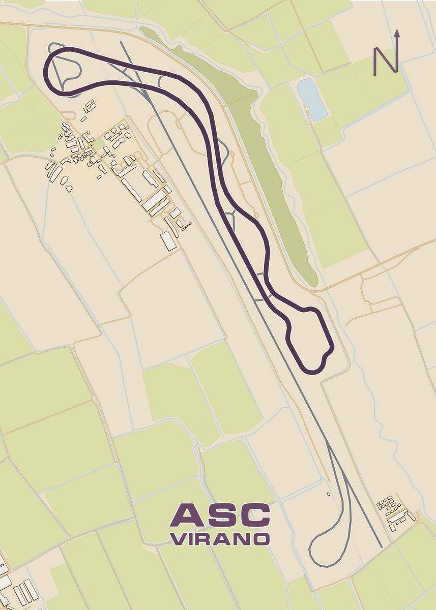 'ASC Virano Race Track Map' Poster, picture, metal print, paint by Sam ...