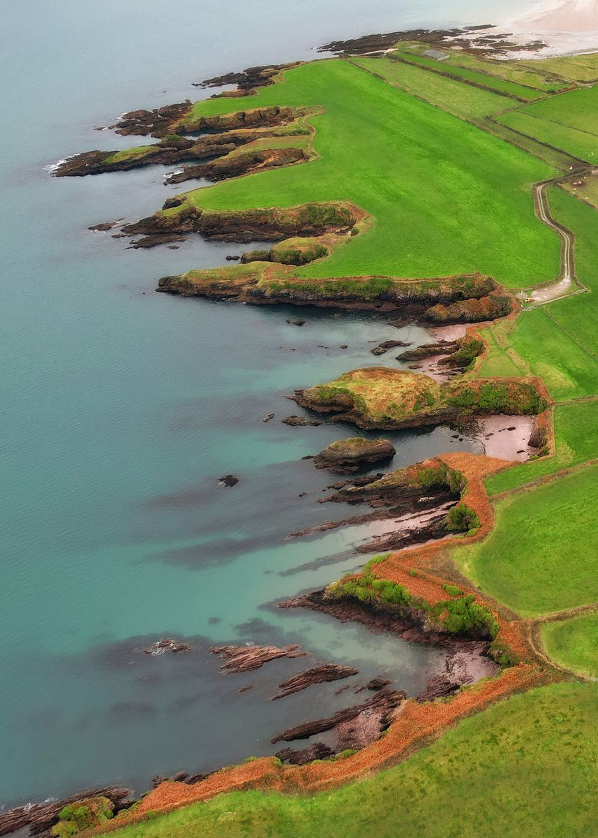 'Coastal Landscape Aerial View' Poster, picture, metal print, paint by ...