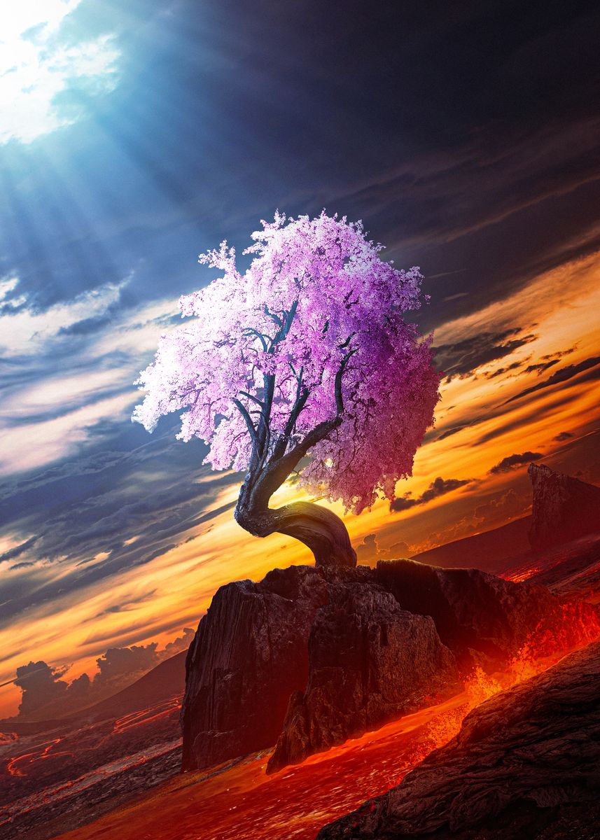 'The Last Cherry Blossom ' Poster, picture, metal print, paint by peyton robertson | Displate