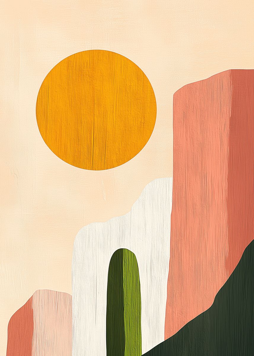 'Abstract Sunset Landscape' Poster, picture, metal print, paint by ...