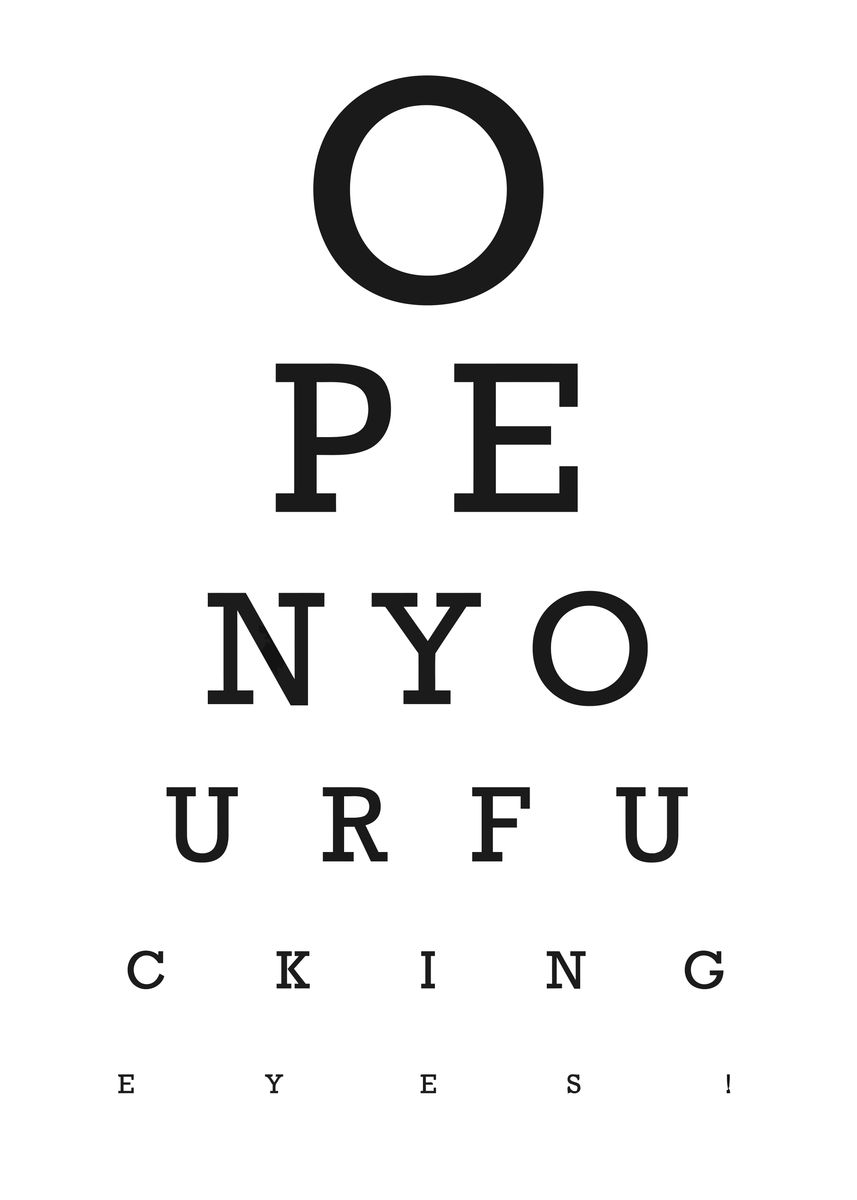 'Bathroom Eye Test' Poster, picture, metal print, paint by Earnestine ...