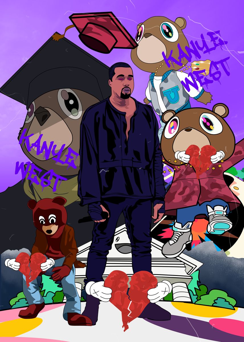 'Kanye West Bear Art' Poster, picture, metal print, paint by geeks ...