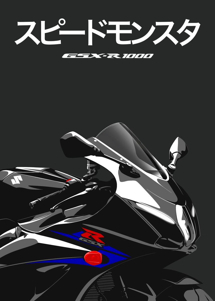 'Suzuki GSX-R 1000 Motorcycle' Poster, picture, metal print, paint by pxlsm studio | Displate