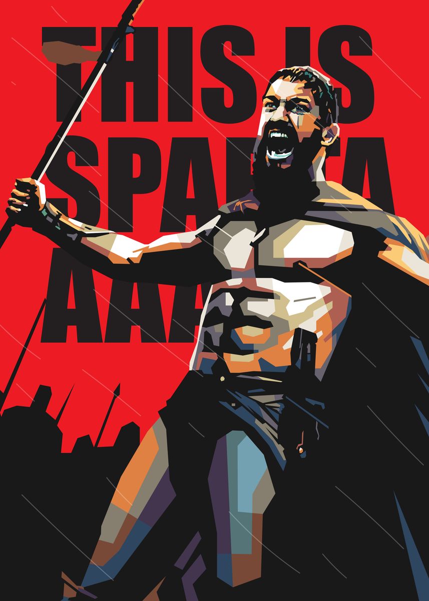 '300 Movie Poster' Poster, picture, metal print, paint by nofa aji ...