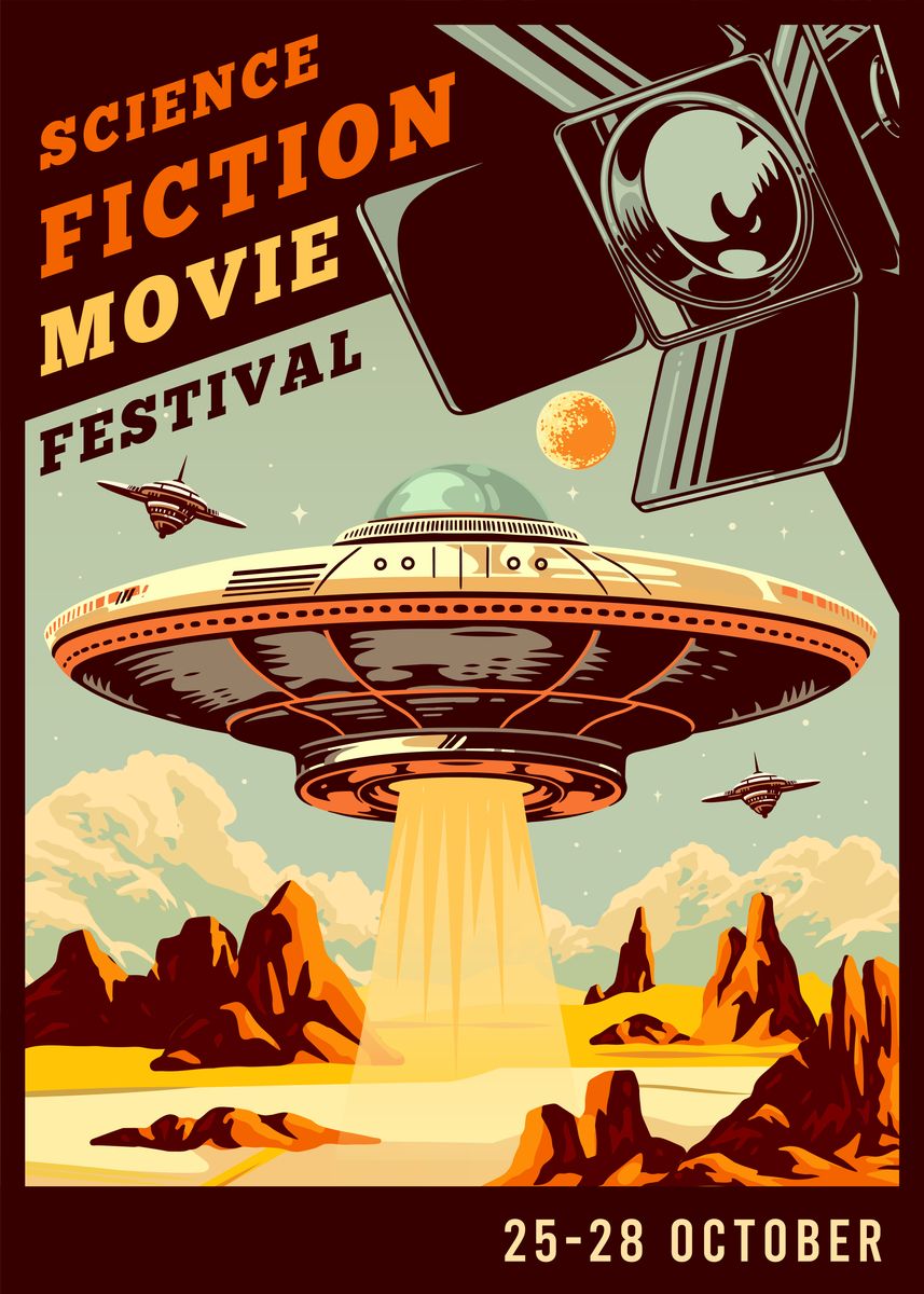 'Sci-Fi Movie Festival Poster' Poster, picture, metal print, paint by ...