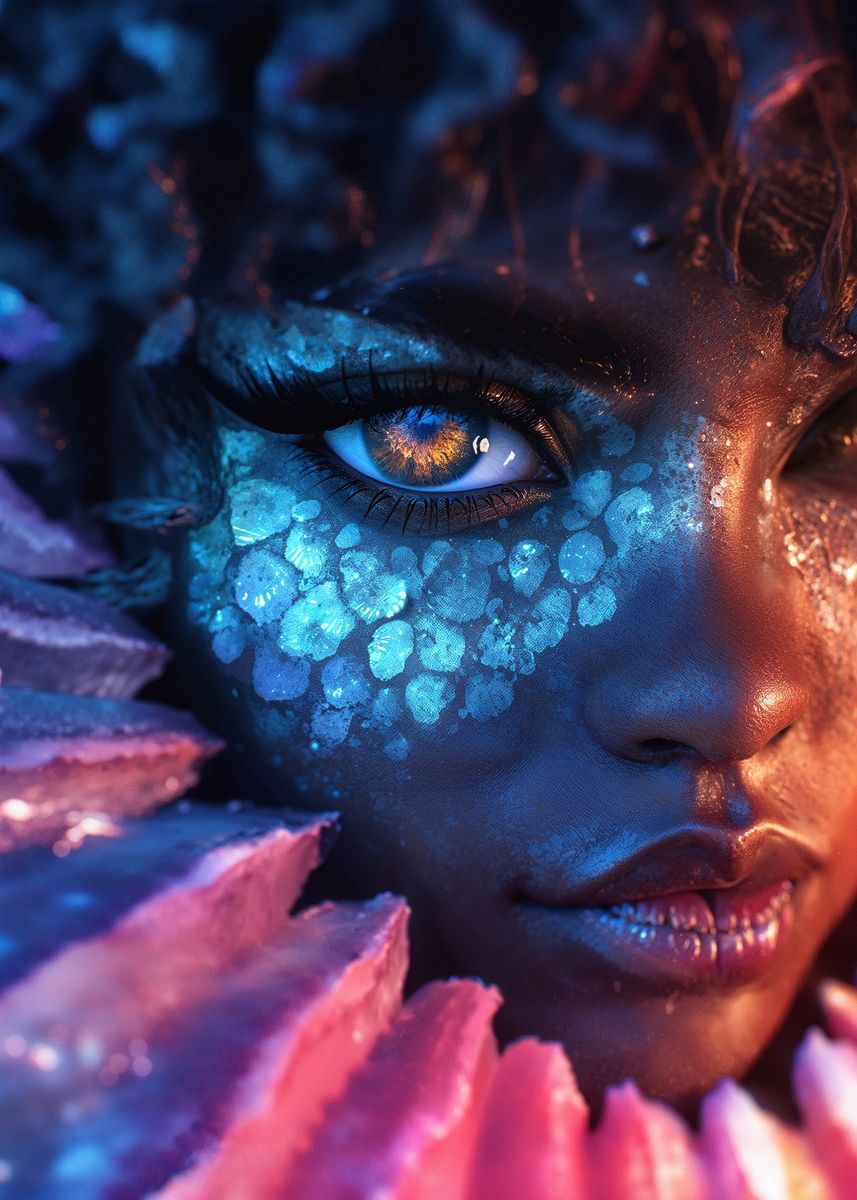 'Mystical Mermaid Eye' Poster, picture, metal print, paint by shakes ...
