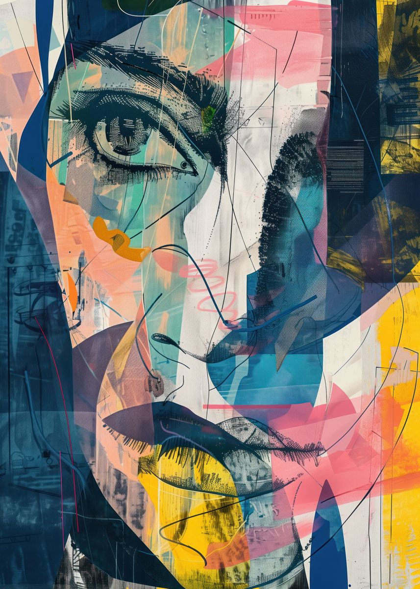 'Abstract Portrait in Color' Poster, picture, metal print, paint by ...