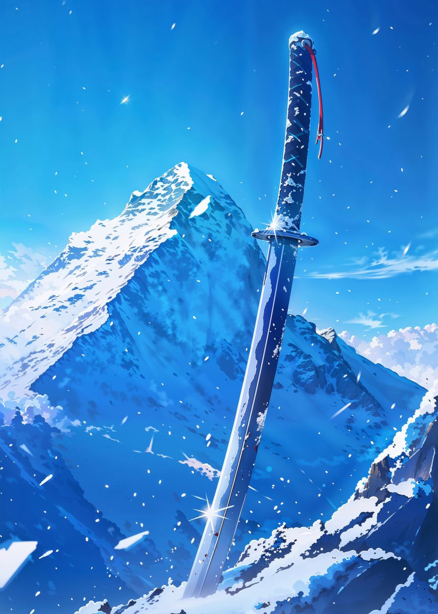 'Frozen Mountain Katana' Poster, picture, metal print, paint by in ...