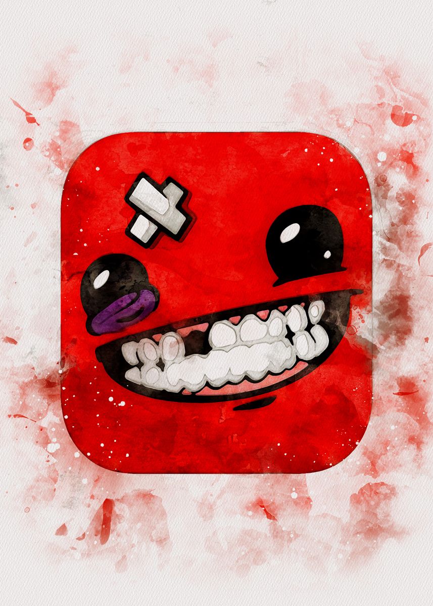 'Super Meat Boy' Poster, picture, metal print, paint by manninlinds ...