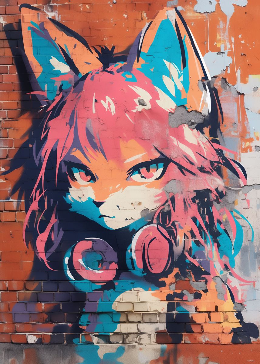 'Furry Graffiti Art' Poster, picture, metal print, paint by Akai Bitto ...