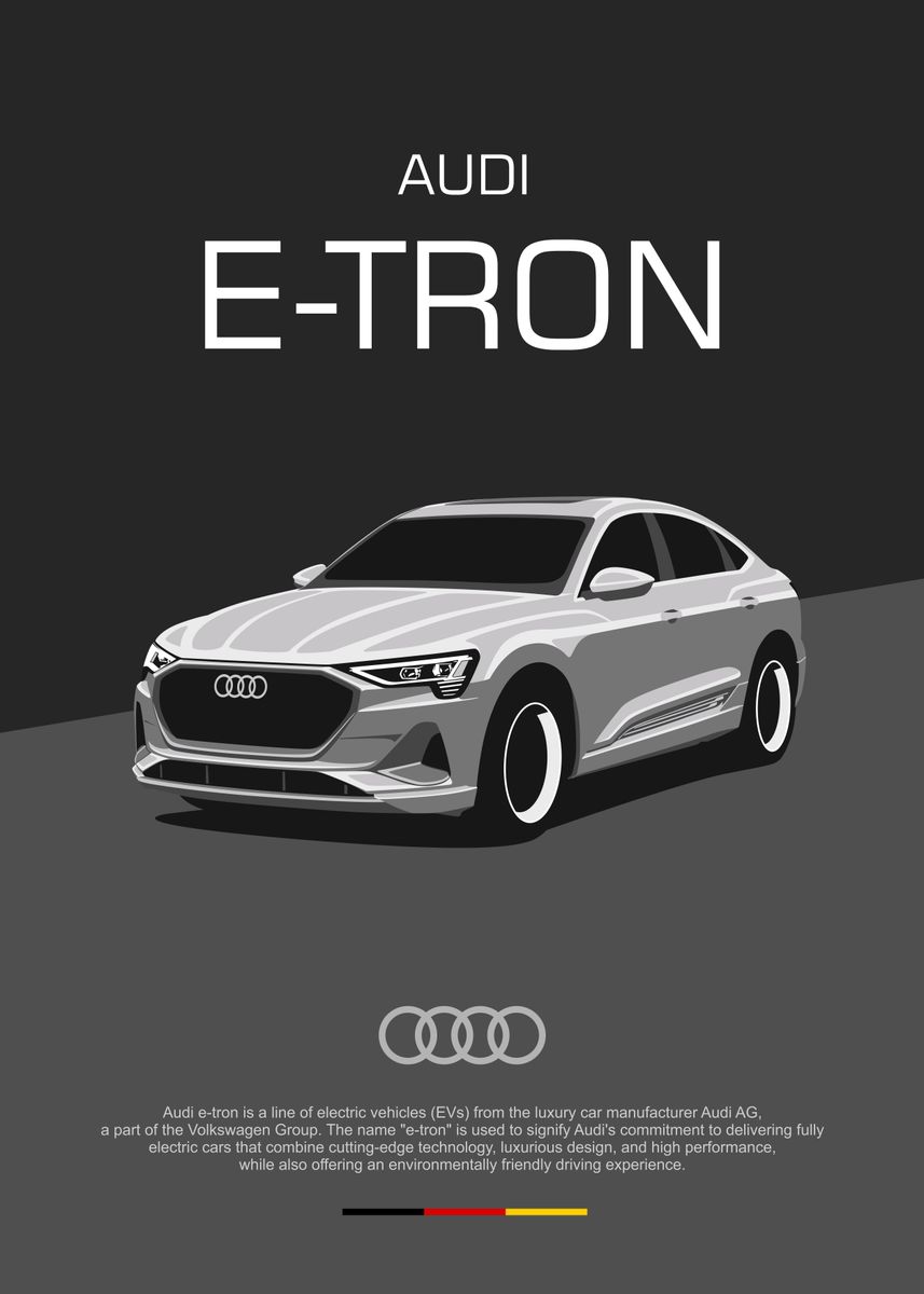 'Audi e-tron Sportback' Poster, picture, metal print, paint by ...