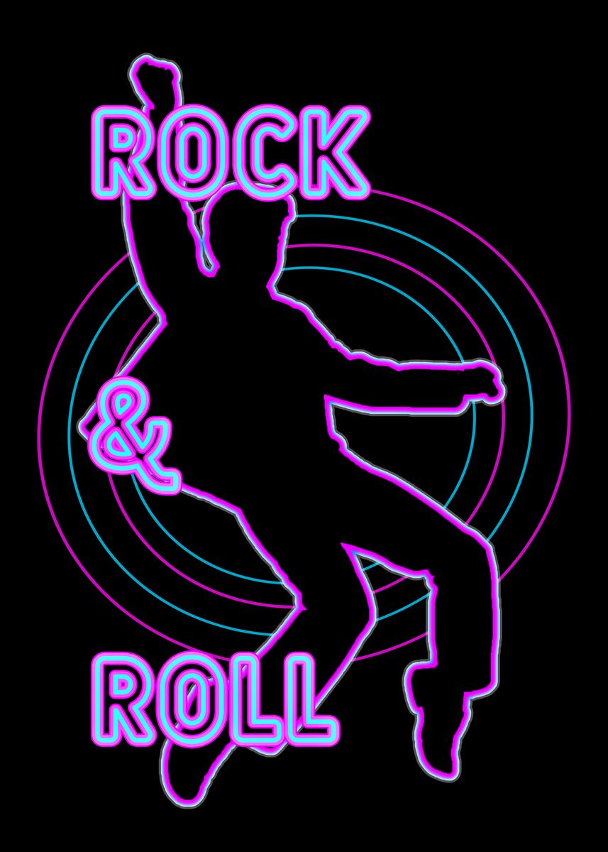 'Rock & Roll Silhouette' Poster, picture, metal print, paint by Luciano ...